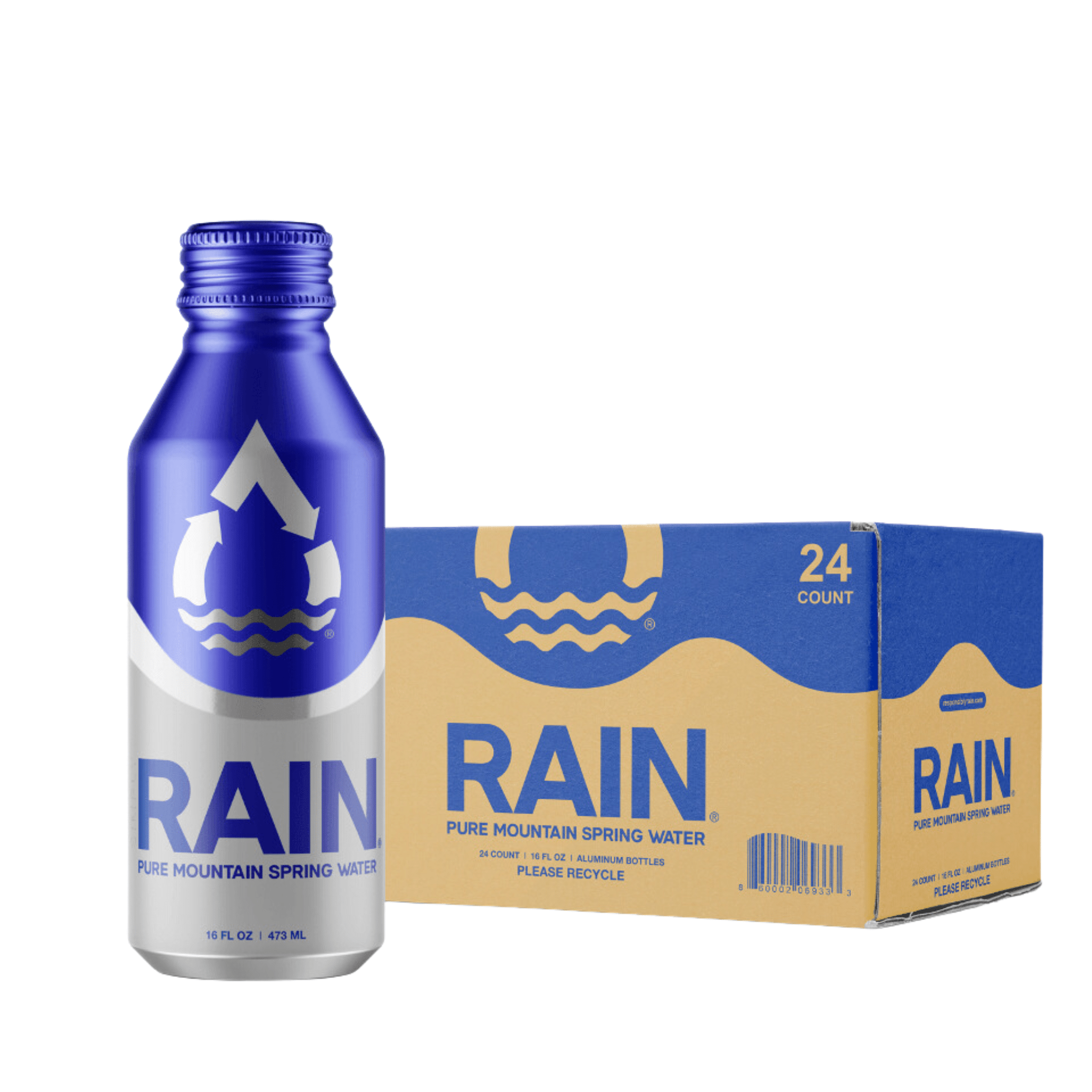 (24 Pack) RAIN Pure Mountain Spring Water